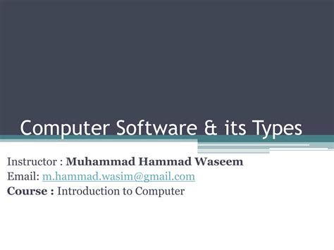 Computer Software And Its Types Pptx Operating Systems Computer Software And Applications
