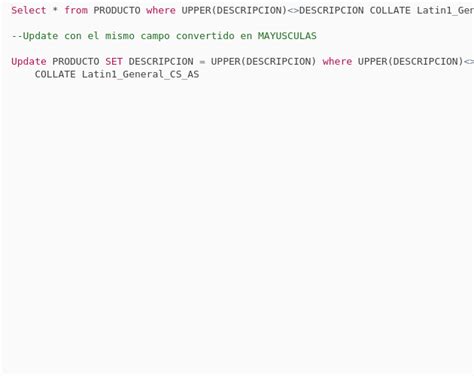 BUSCAR TEXTO EN MINÚSCULAS SQL SERVER Codepad