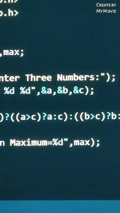 Maximum Of Three Numbers Using Ternary Operator In C Programming 🦄🦄🦄 Youtube