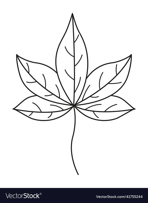 Leaf Linear Icon Leaves Logo Royalty Free Vector Image