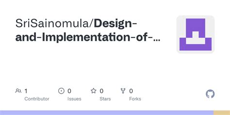 GitHub SriSainomula Design And Implementation Of A Stage Pipelined RISC V Processor