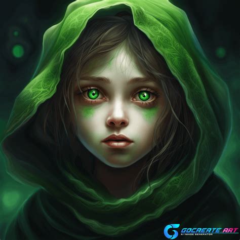 Fantasy Orphan Girl With Green Eyes R Aiart