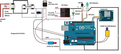 Gsm Pump Motor Controller Circuit Using Arduino Fotografie Projecten Bediende