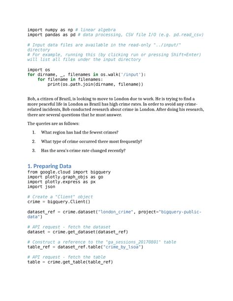 London Analysis Sql Big Query Import Numpy As Np Linear Algebra Import Pandas As Pd Data