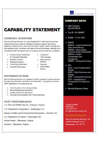 FREE Capability Statement Samples To Download