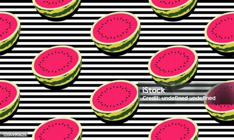 검은 색과 흰색 줄무늬와 수박어두운 그림자 반으로 잘라 원활한 배경 0명에 대한 스톡 벡터 아트 및 기타 이미지 0명 3차원 형태 건강한 생활방식 Istock