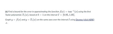 solved 8 find a bound for the error in approximating the