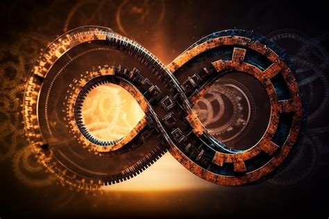 concepto de cadena de herramientas devops con bucle infinito sobre