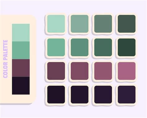 라이트 스 블루 다크 시 그린 디그레이 블랙 컬러 이론 Rgb 컬러 패 디자인 및 편집 아이디어 프리미엄 벡터