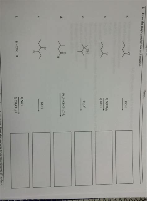 Solved Draw the major product for each reaction. | Chegg.com