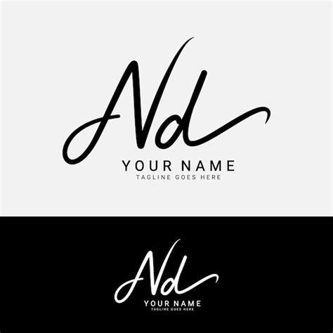 Premium Vector N D Nd Initial Letter Logo Alphabet Nd Handwritten Signature Logo