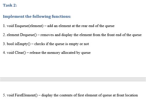 Solved Task 2 Implement The Following Functions 1 Void