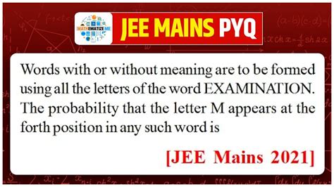 Permutation And Combination For Jee Mains 2021 Previous Year Questions Pyq By Nitin Agrawal