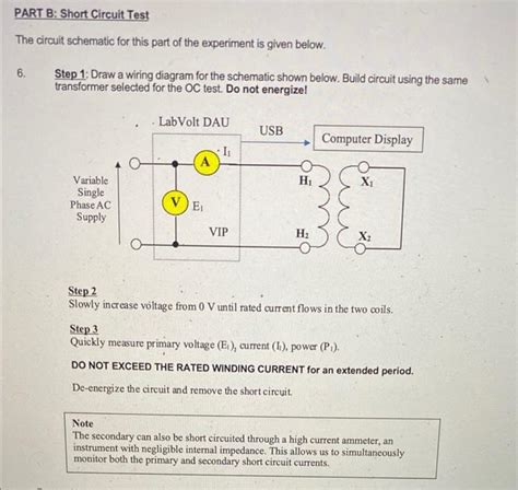 Solved Part B Short Circuit Test The Circuit Schematic For