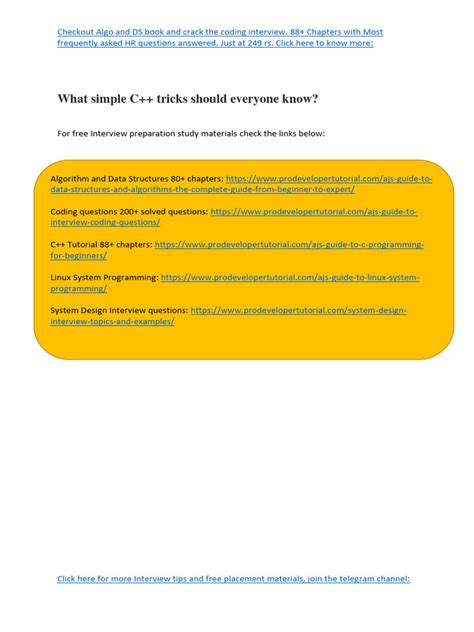 What Simple Cpp Tricks Should Everyone Know Pdf C Computer Programming