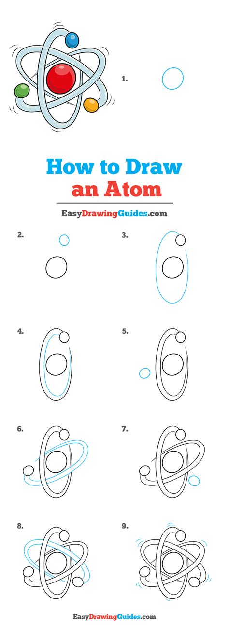 How To Draw An Atom Really Easy Drawing Tutorial