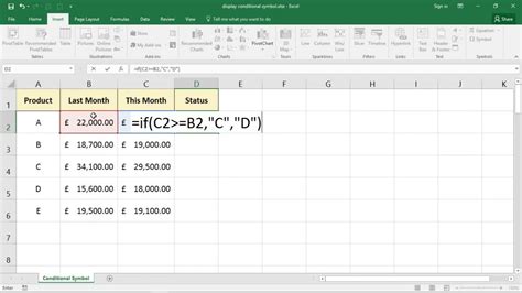 Display A Symbol Conditionally Using The IF Function YouTube