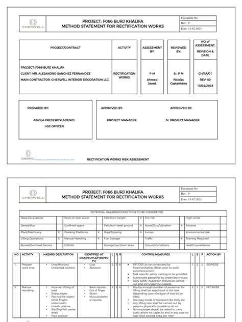 Rectification Work Risk Assessment Pdf Scaffolding Personal Protective Equipment
