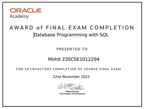 Sql Databaseprogramming Oracleacademy Certification Learning Professionaldevelopment
