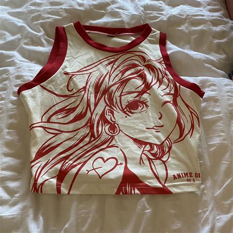 Super Cute Anime Girl Crop Top Size Xs S Fits Depop