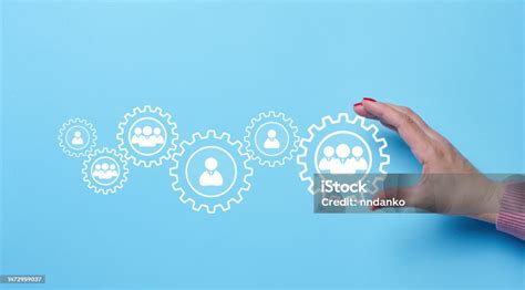 인사 및 손 아이콘 인적 자원 관리 개념 팀 성과 향상 및 리더십 인적 자원에 대한 스톡 사진 및 기타 이미지 인적 자원