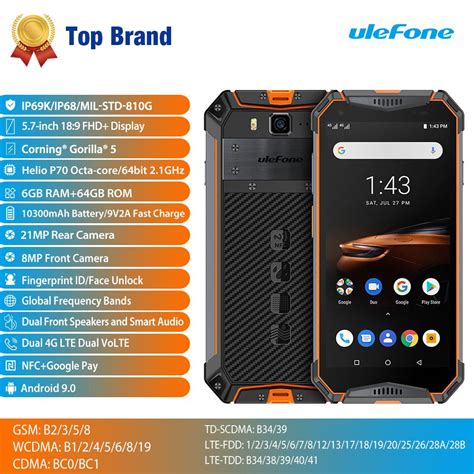 Ulefone Armor W Waterproof Rugged Mobile Phones G G WiFi Android Smart Devices Mobile