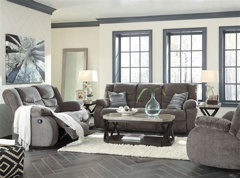 Tulen Reclining Living Room Set In Gray By Ashley Furniture 1stopbedrooms