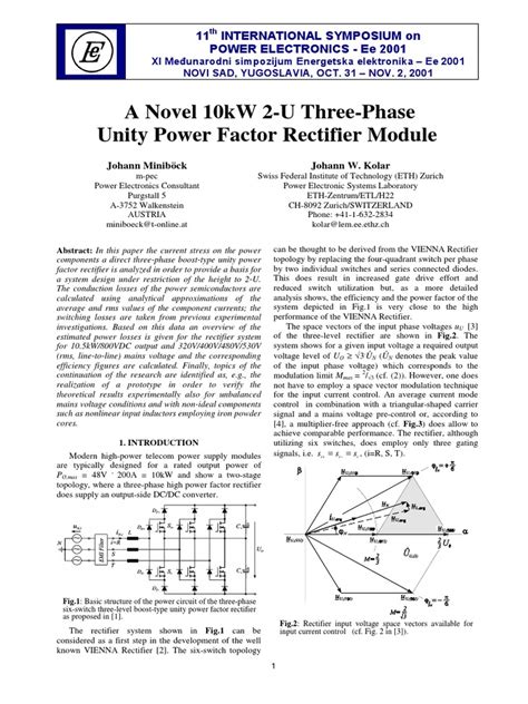 Analysis Of Current Stresses And Efficiency Of A Novel 10kw 2 U Three