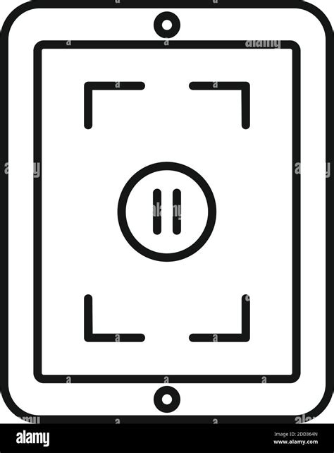 pause screen recording icon outline style stock vector image and art alamy
