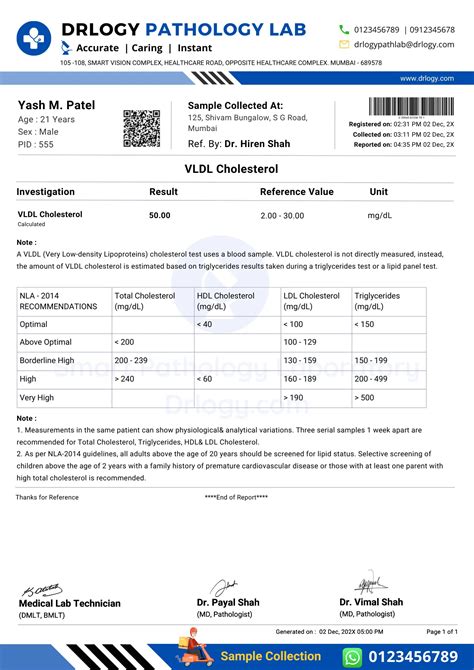 10 Key Clinical Guidelines For Vldl Cholesterol Test Report Format Drlogy