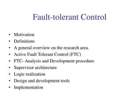 PPT Fault Tolerant Control PowerPoint Presentation Free Download ID