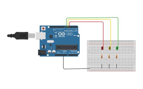 Circuit Design Arduino Ampel Tinkercad