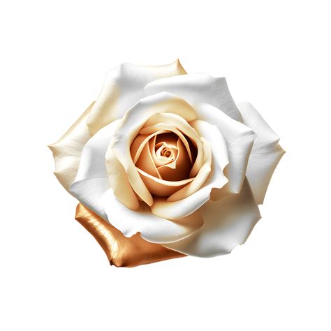 White Gold Rose Isolated On Transparent Background Png