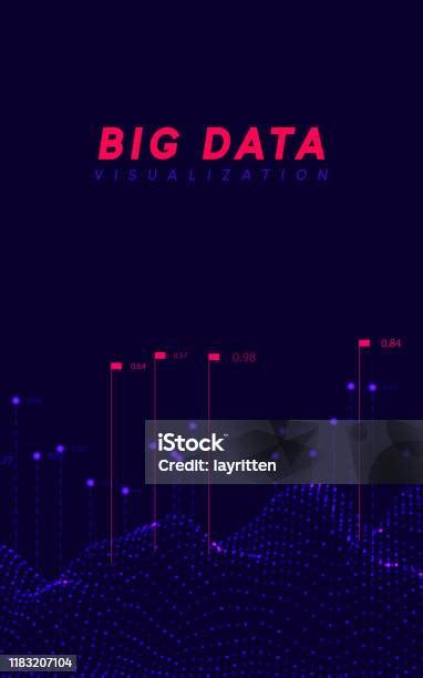 빅 데이터 시각화 정보 파 기술 디지털 빅데이터의 미래지향적추상 배경 분석 데이터 계산 및 처리 벡터 일러스트레이션 3차원 형태에 대한 스톡 벡터 아트 및 기타 이미지
