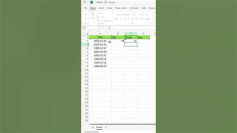 How To Extract Day Month And Year In Excel Youtube