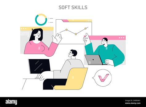 soft skills concept teamwork and effective communication in a