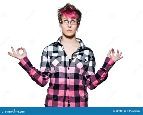 Contemplative Woman Meditative Gesture Stock Image Image Of Peaceful Contemplation