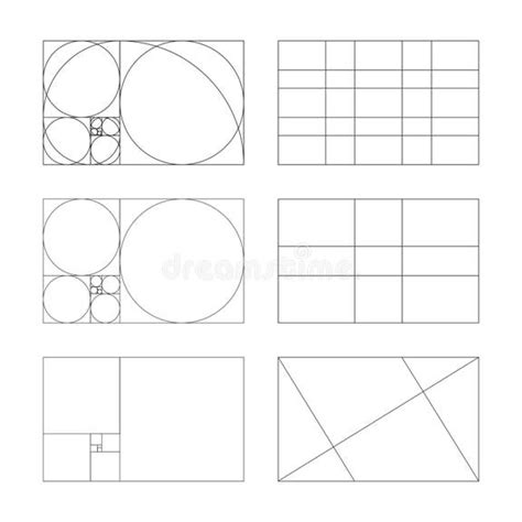 Golden Ratio Mockup Method Golden Section Frames Fibonacci Array