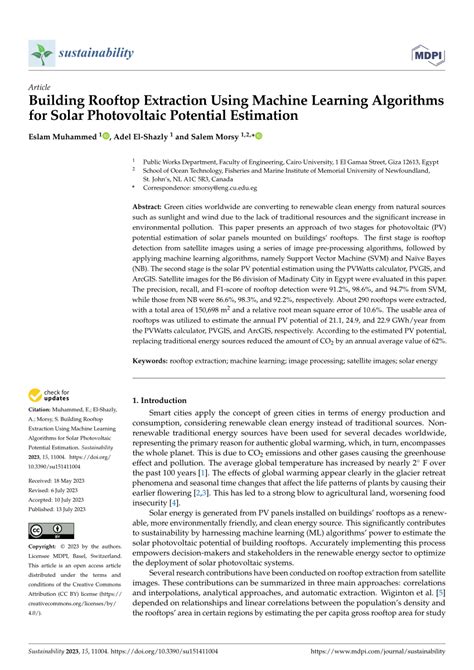 Pdf Building Rooftop Extraction Using Machine Learning Algorithms For