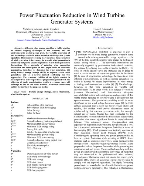 Pdf Power Fluctuation Reduction In Wind Turbine Generator Systems