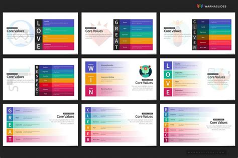 Core Values PowerPoint Template PowerPoint Slide Master Templates Infographics
