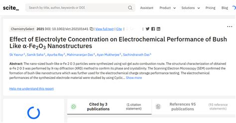 Effect Of Electrolyte Concentration On Electrochemical Performance Of
