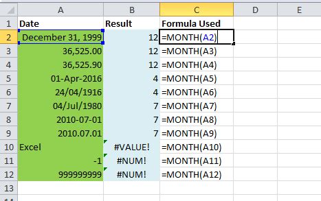 MONTH Function How To Excel