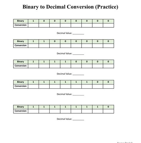 Solved Binary To Decimal Conversion Practice Chegg