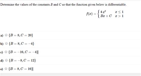 Solved Determine The Values Of The Constants B And C So That Chegg Com