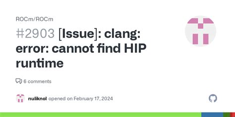 Issue Clang Error Cannot Find Hip Runtime · Issue 2903 · Rocm