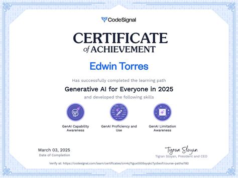Path Certificate For Generative Ai For Everyone In 2025 Edwin Torres Sánchez
