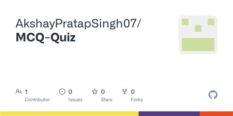 GitHub AkshayPratapSingh MCQ Quiz