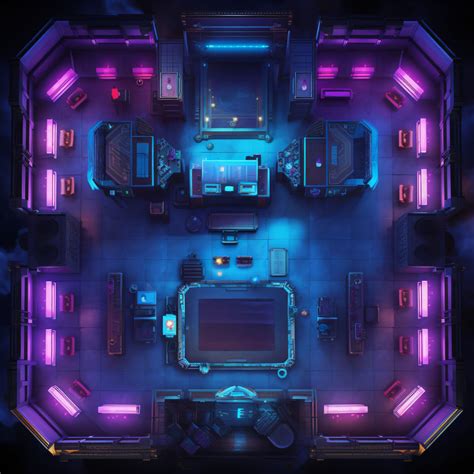 Cyberpunk Bar Interior Map