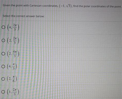 Solved Given The Point With Cartesian Coordinates V Chegg